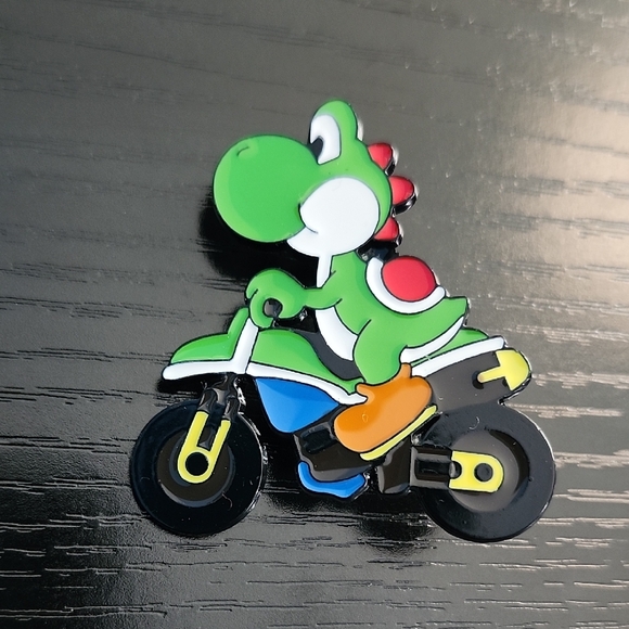 Nintendo | Jewelry | Mario Kart Yoshi On Motorcycle Inspired Enamel Pin ...